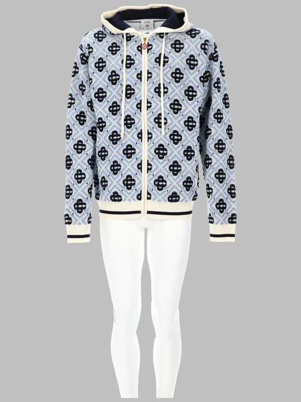 Casablanca Felpa Monogram Con Cappuccio E Zip