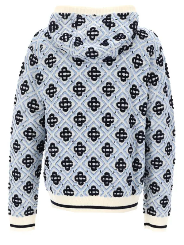 Casablanca Felpa Monogram Con Cappuccio E Zip - Multicolour