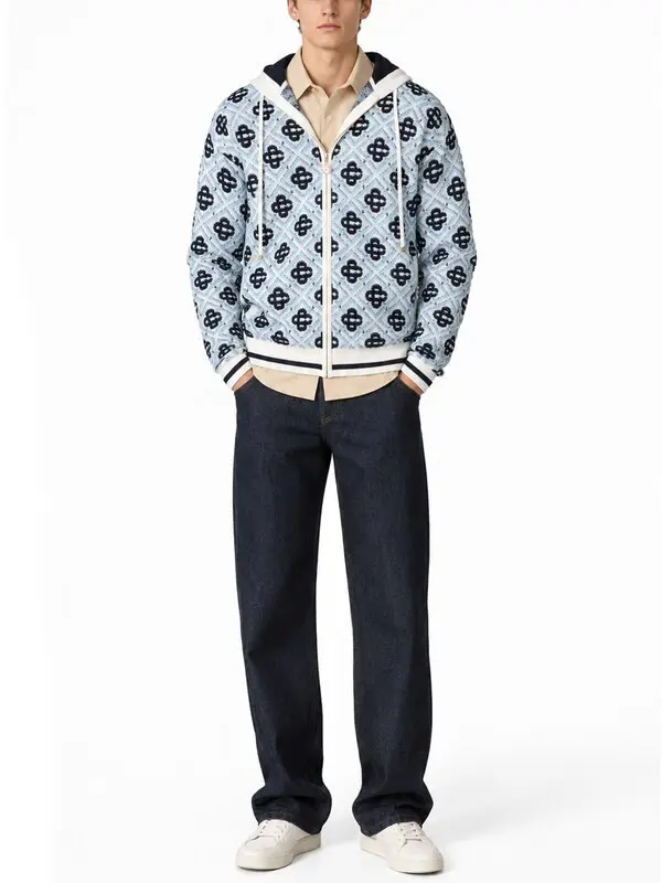 Casablanca Felpa Monogram Con Cappuccio E Zip - Multicolour