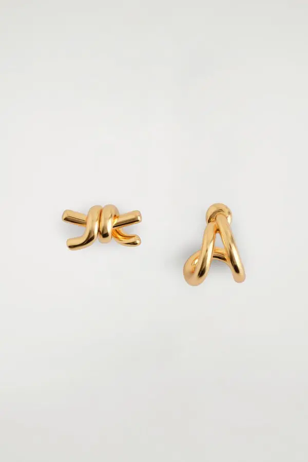 Cos Mismatched Knotted Earrings - Gold
