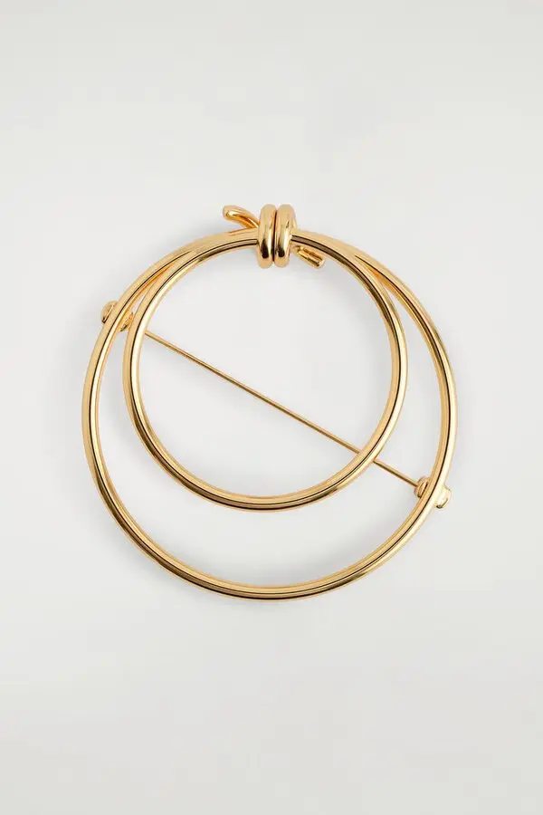 Cos Knotted Brooch In -tone Brass - Gold