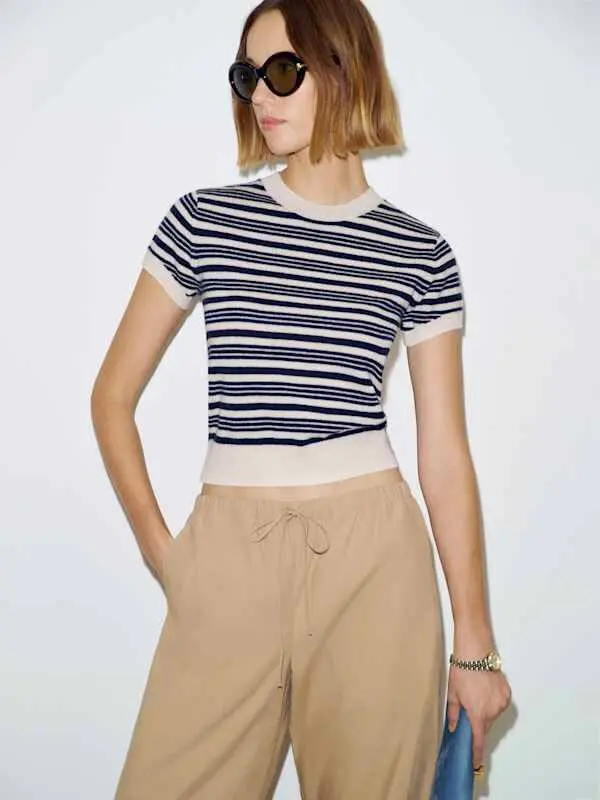 REFORMATION Darcy Cashmere T-shirt - Ivory