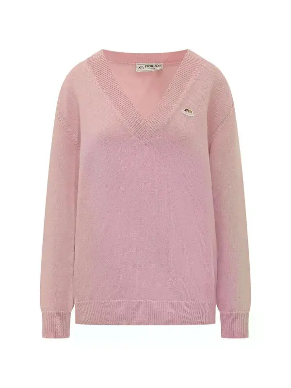 Fiorucci Angels-patch V-neck Sweater