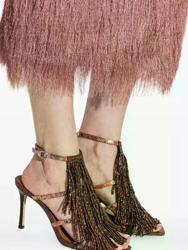 Kurt Geiger Fringe Embellished Stiletto Sandals