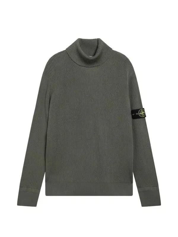 Stone Island Compass-patch Ribbed-knit Sweater