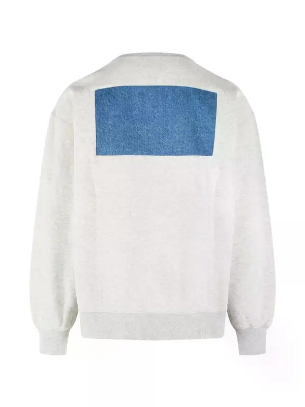 MAISON MARGIELA Denim-patchwork Crew-neck Sweatshirt - Grey