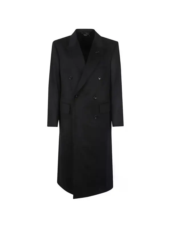 TOM FORD Double Splittable Wool Coat - Black