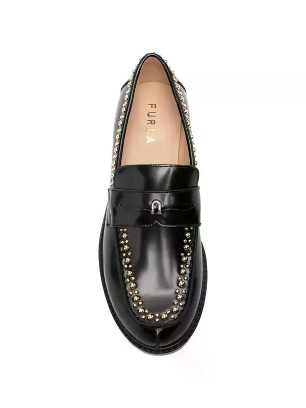 Furla Studded Leather Loafers