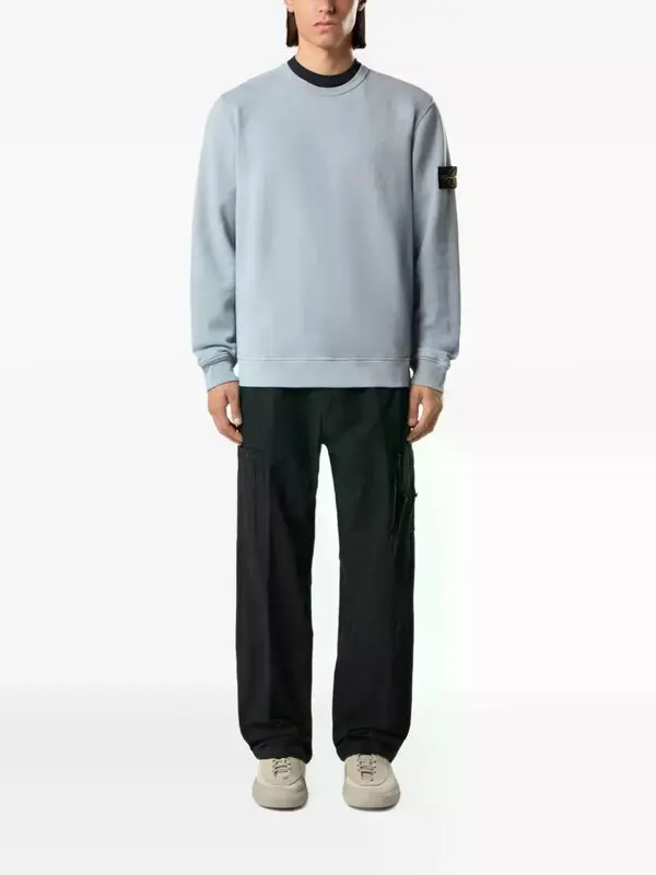 Stone Island 6100049 Brushed Organic Cotton Fleece Sweatshirt - Blue