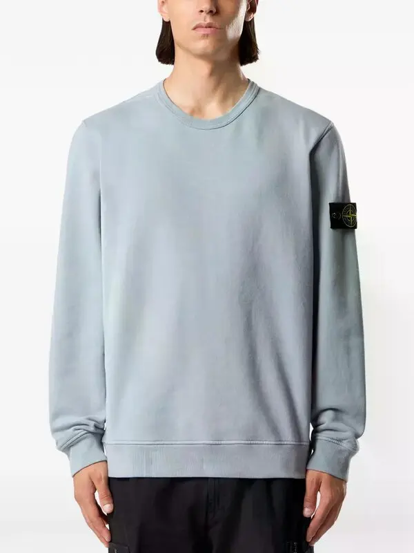Stone Island 6100049 Brushed Organic Cotton Fleece Sweatshirt - Blue