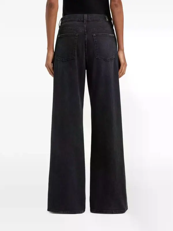 7 For All Mankind Lotta Wide-leg Jeans - Black