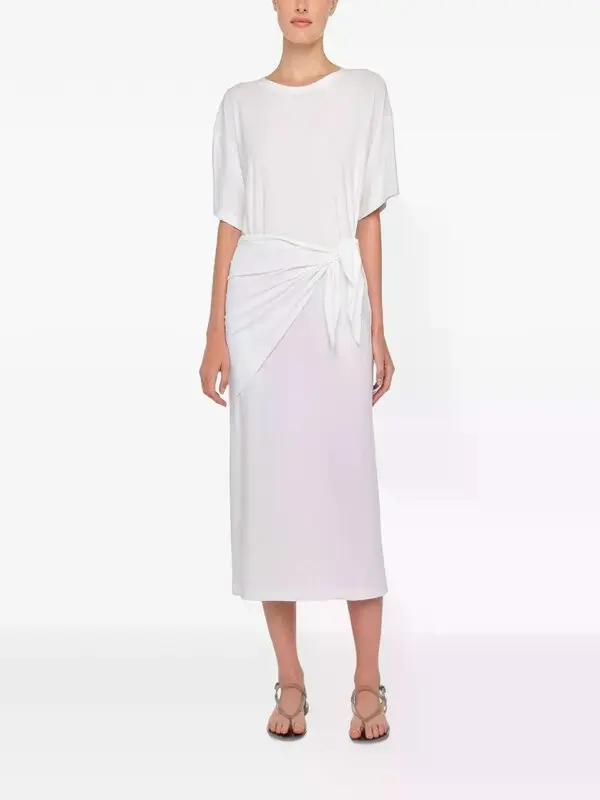 Norma Kamali Short-sleeve Boxy Midi Dress - White