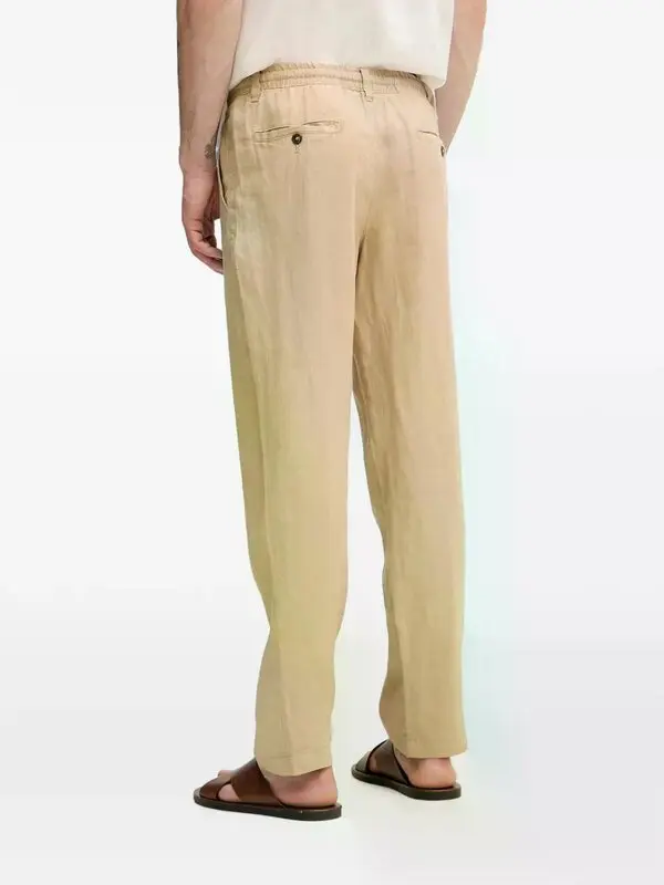 BENETTON Drawstring-waist Linen Trousers