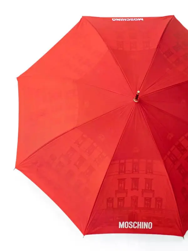 Moschino Building-print Curved-handle Umbrella