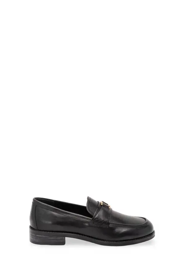 TWINSET Leather Loafers With Logo