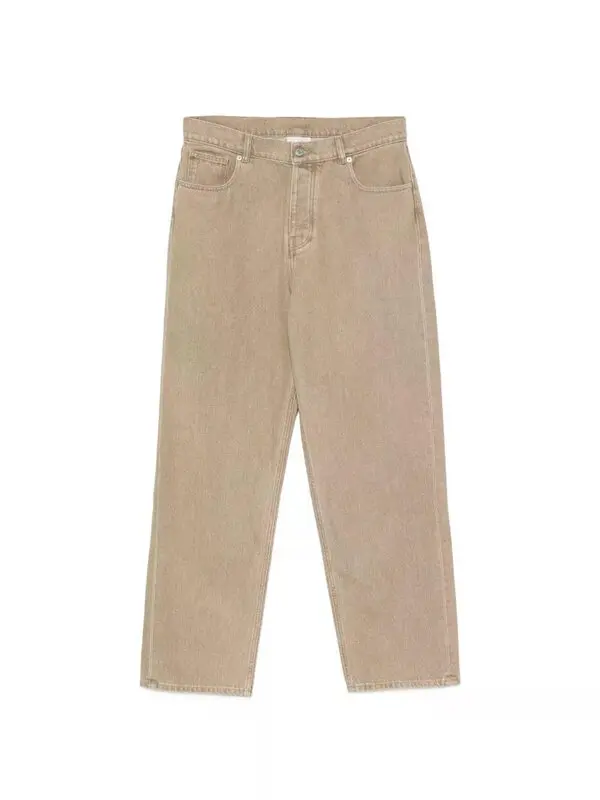 Drole De Monsieur Logo Patch Belt Loop Jeans - Neutrals