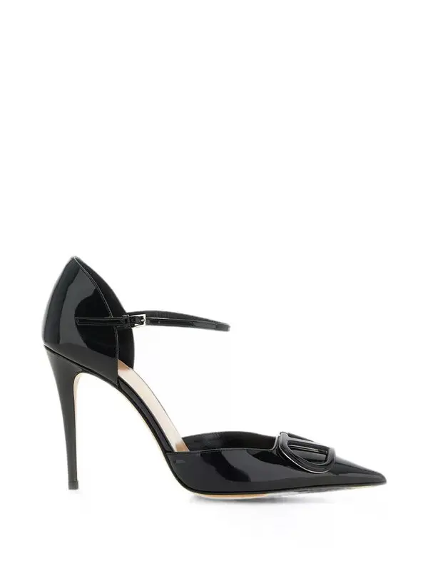 Valentino Garavani D'orsay Vlogo Signature Patent Leather Pumps - Black