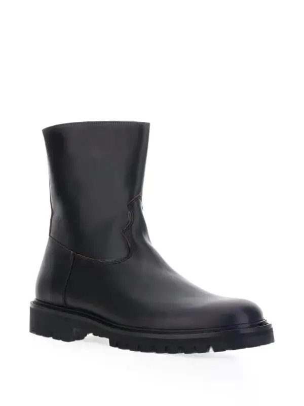 VINNY'S Moto Zip-fastening Lug-sole Boots