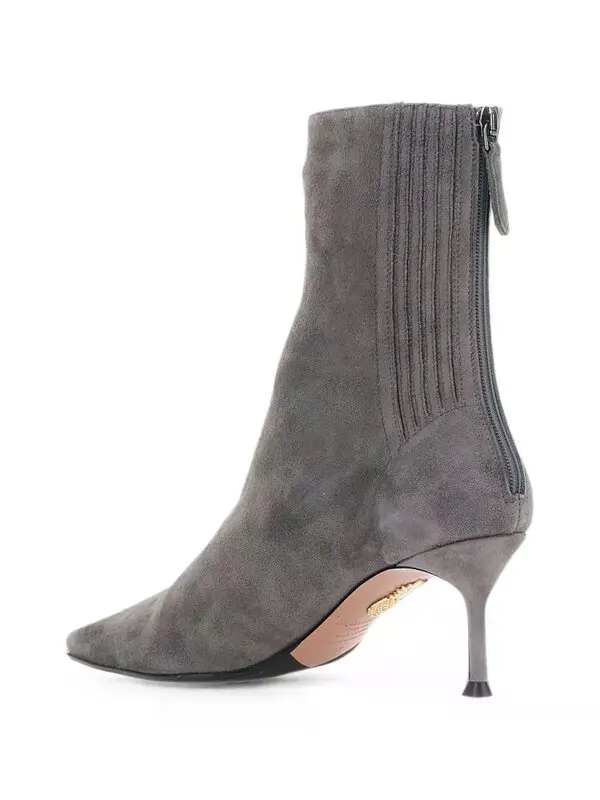 AQUAZZURA Ribbed-panel Suede Ankle Boots