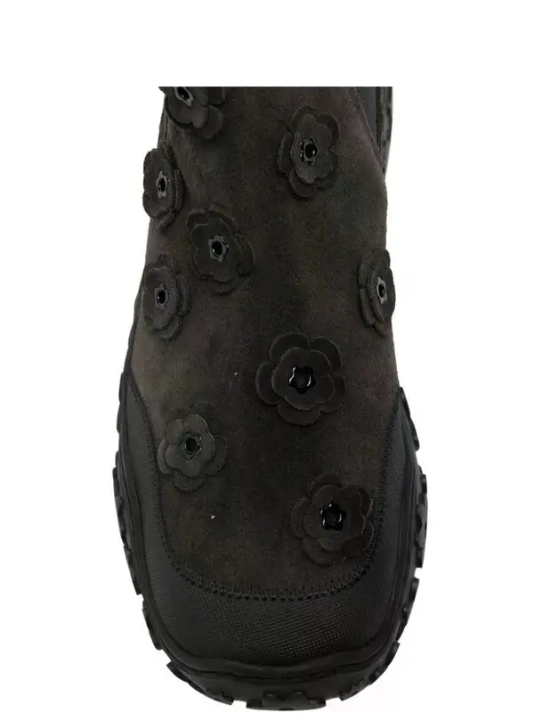 Cecilie Bahnsen Floral Appliqué Suede Ankle Boots