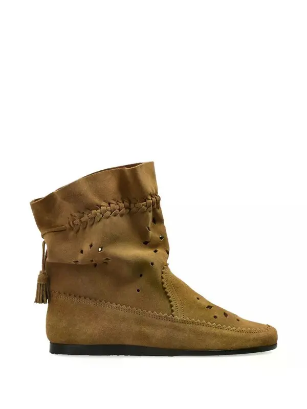 Isabel Marant Étoile Braided Tassel Ankle Boots - Brown