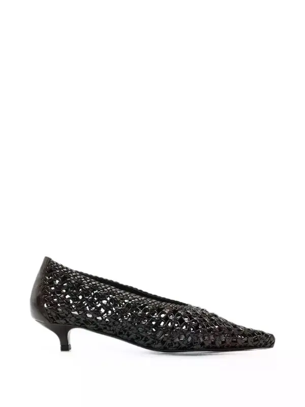 TOTEME Woven Pointed-toe Leather Pumps