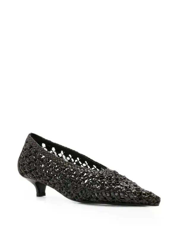 TOTEME Woven Pointed-toe Leather Pumps