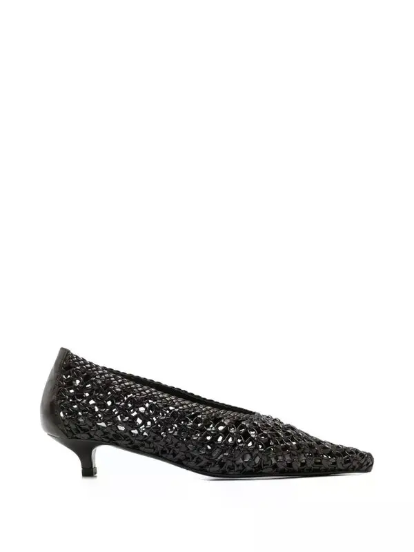 TOTEME Woven Pointed-toe Leather Pumps - Brown