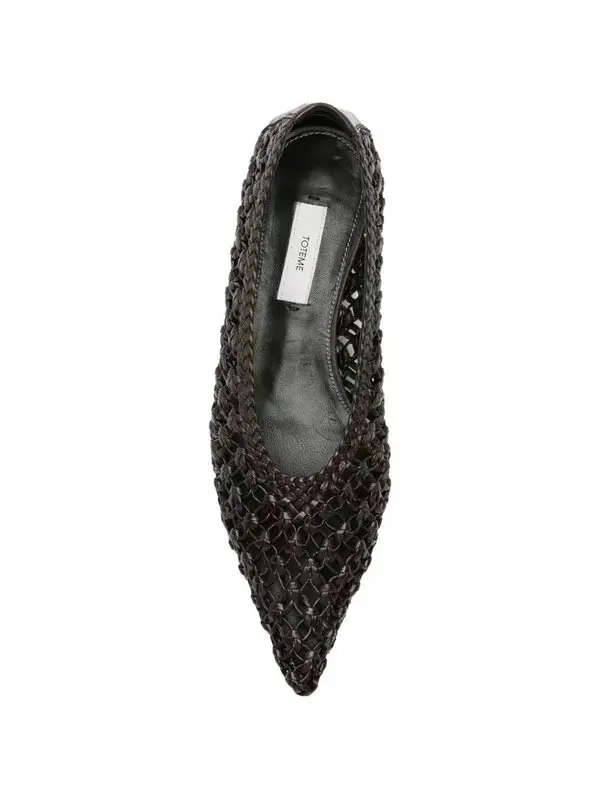 TOTEME Woven Pointed-toe Leather Pumps