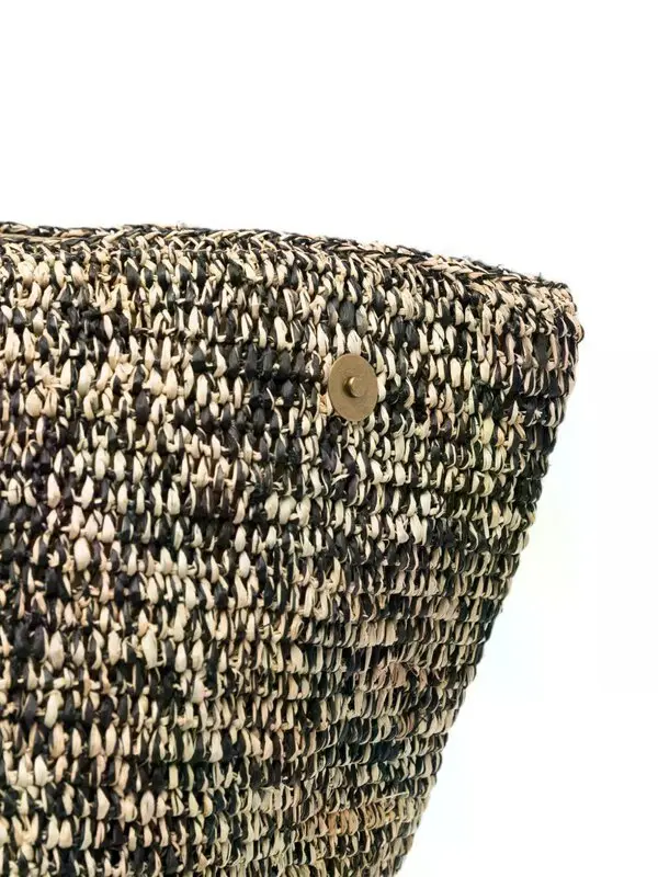 IBELIV Woven Leather-trim Tote Bag