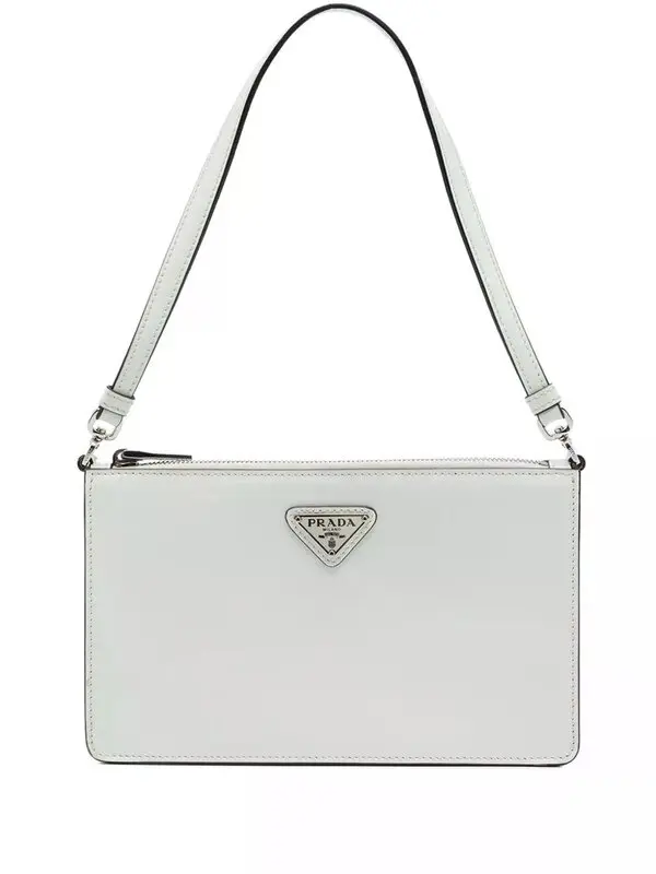 Prada 2000-2013 Brushed Leather Shoulder Bag - White