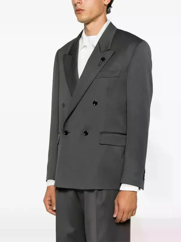 LARDINI Double-breasted Peak-lapel Blazer