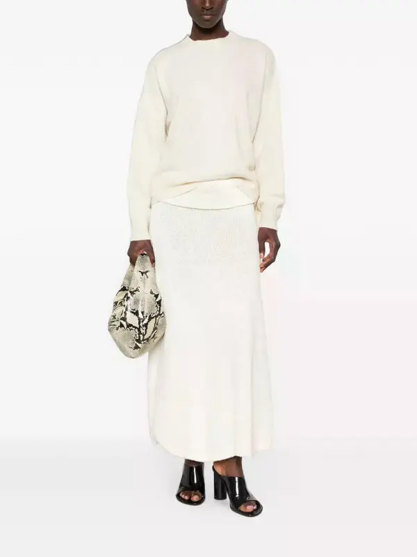 Federica Tosi Crew Neck Long-sleeve Fringed Sweater