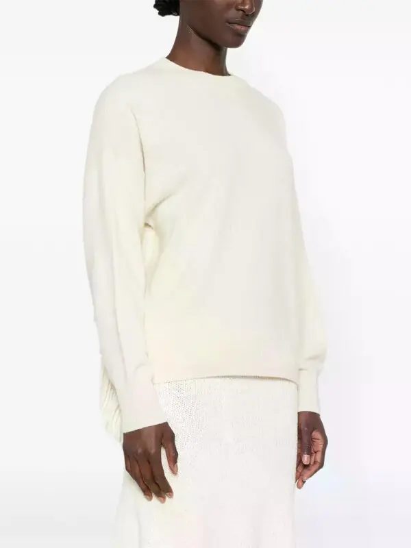 Federica Tosi Crew Neck Long-sleeve Fringed Sweater