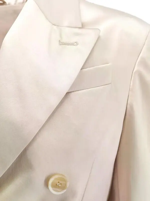 Brunello Cucinelli Double-breasted Satin-finish Blazer