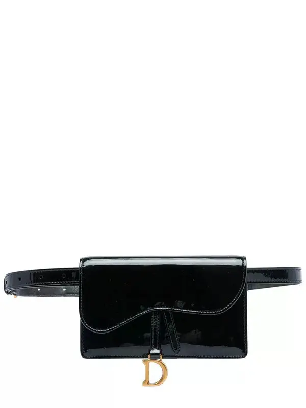 Dior 2019 Patent Saddle Belt Bag - Black