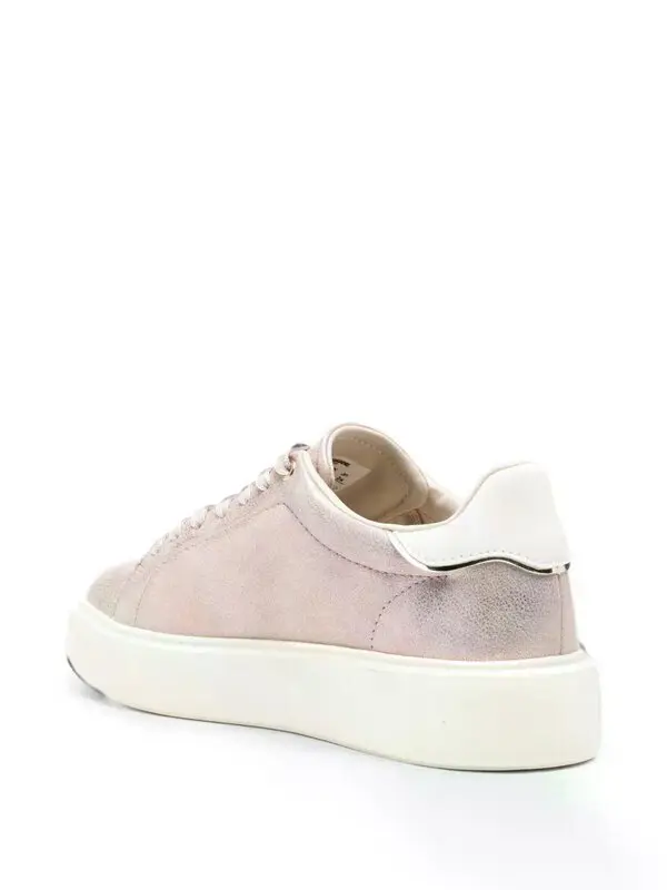 BLAUER. Venus 01 Metallic-effect Logo-patch Leather Sneakers