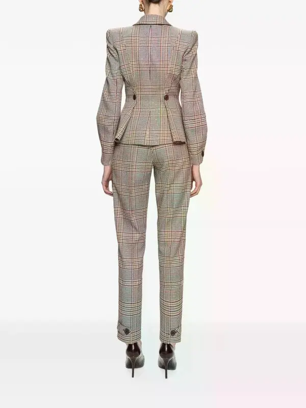 NISSA Checked Tailored Tapered Pants