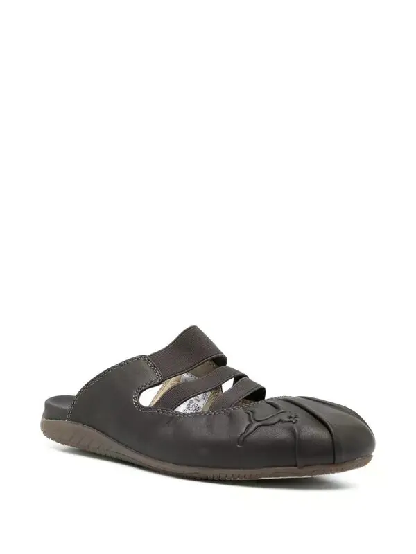 PUMA Speedcat Logo-embossed Leather Mules - Brown