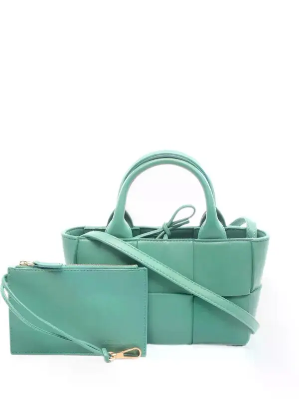Bottega Veneta 2000s Arco Calf Leather Tote Bag - Green