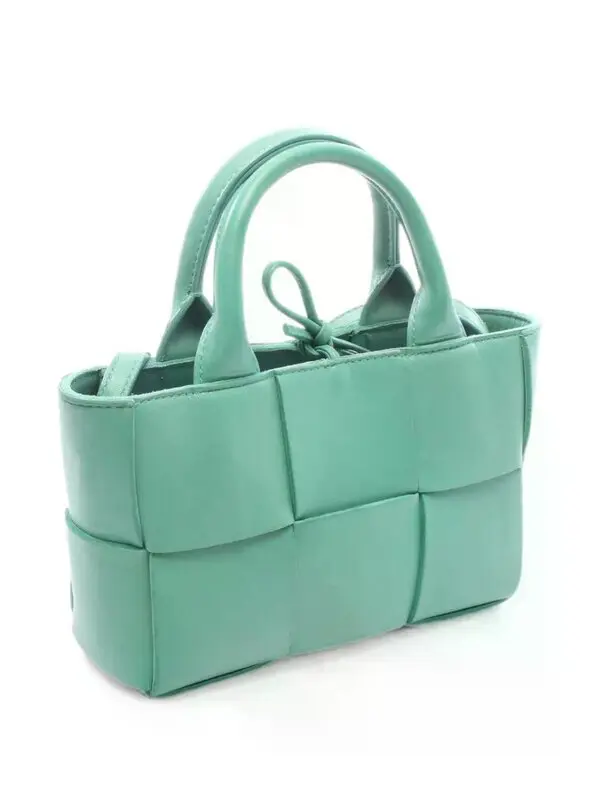 Bottega Veneta 2000s Arco Calf Leather Tote Bag - Green