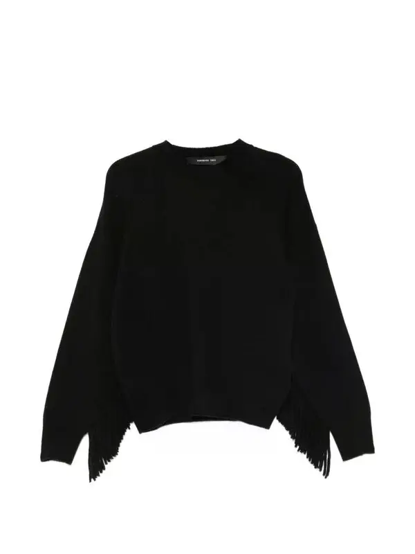 Federica Tosi Fringe Detail Crew Neck Sweater