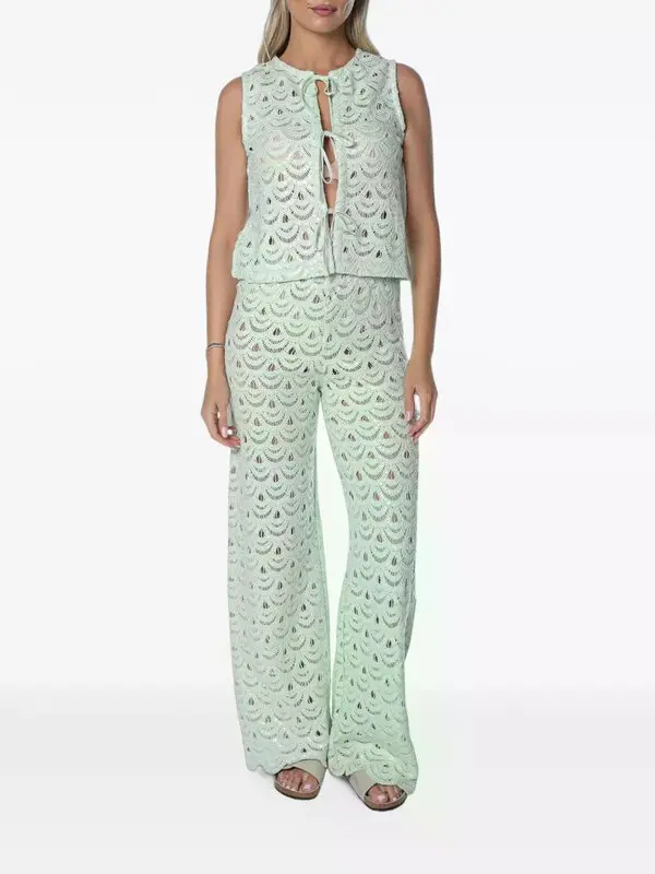 MC2 SAINT BARTH Crochet-knit Sequin-embellished Top