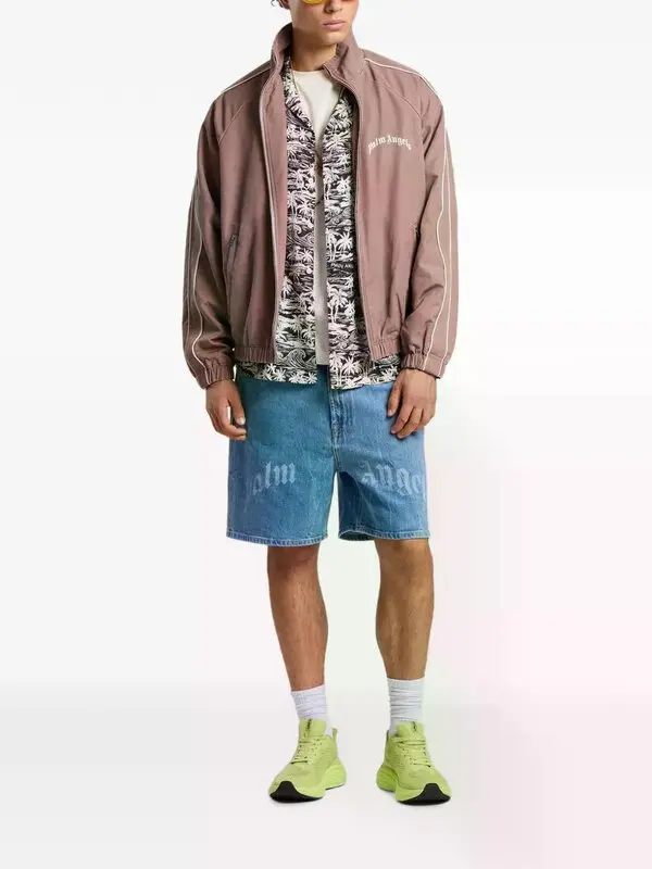 Palm Angels Palm Waves Linen Bowling Shirt