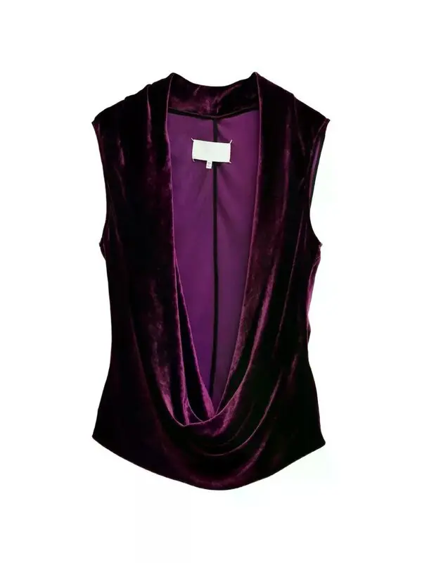 MAISON MARGIELA Sleeveless Draped Velvet Top