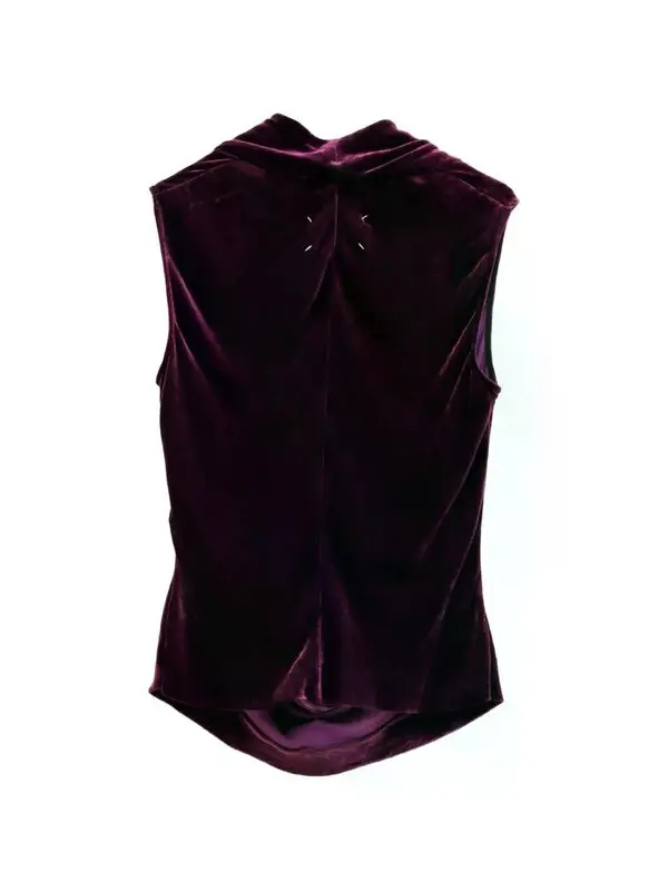 MAISON MARGIELA Sleeveless Draped Velvet Top