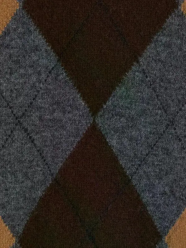 JUCCA Argyle-intarsia V-neck Sweater