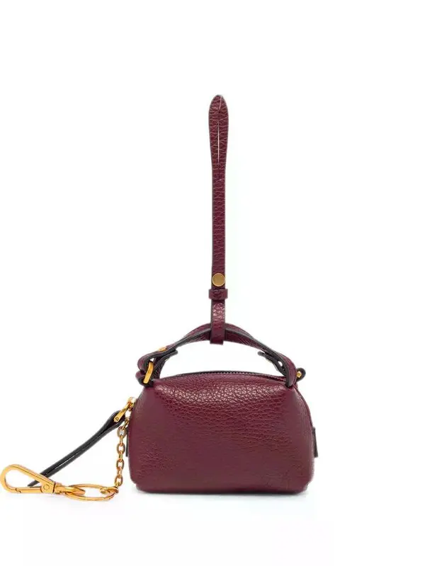 GIANNI CHIARINI Pebbled Leather Bag Charm - Red