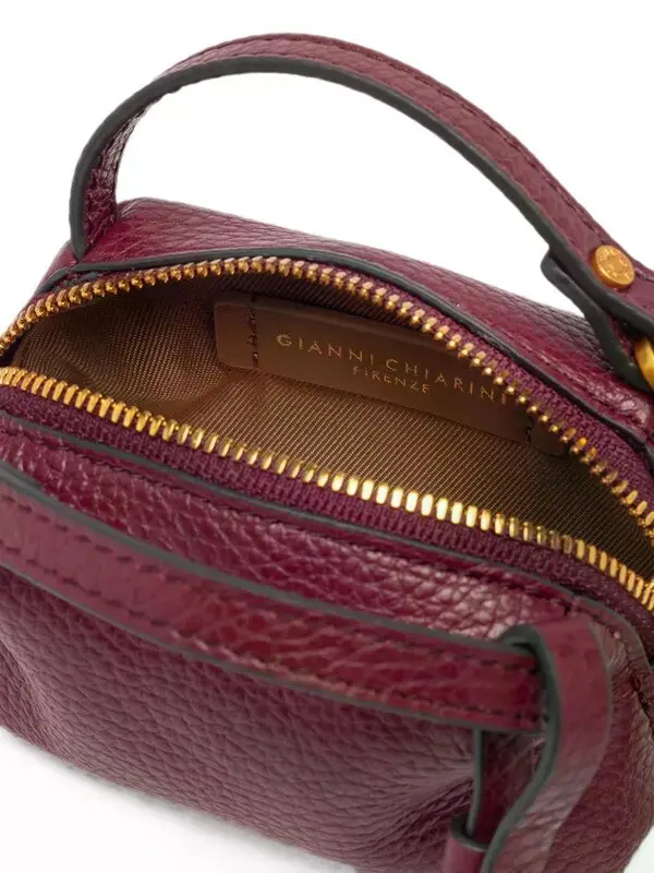 GIANNI CHIARINI Pebbled Leather Bag Charm - Red