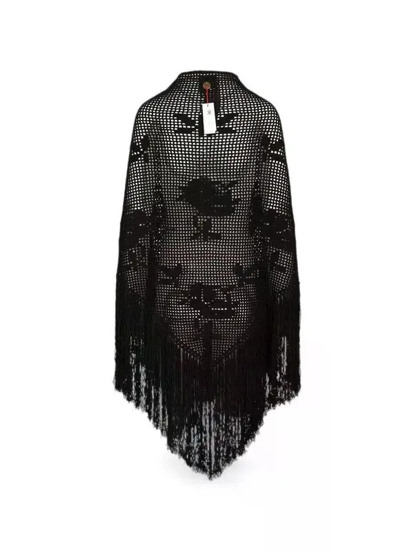 CHIARA IS Rosa Crochet Fringed Shawl